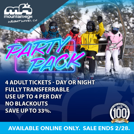 Mountain High - Save Up To 33% With A Party Pack